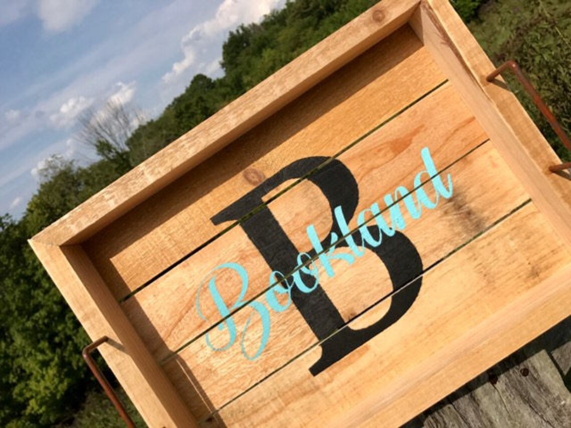 Custom Wood Tray Rustic Serving Tray Wooden Tray With - Etsy