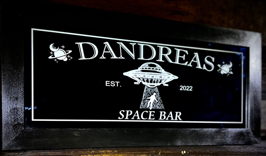 Custom UFO Bar Mirror|large Mirror|personalized Bar Mirror|custom ...