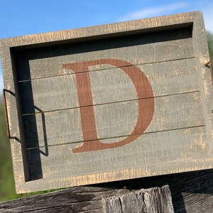 Custom Grey Washed Wood Tray Distressed Rustic Serving Tray, Gray ...