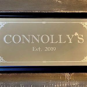 Personalized Irish Pub Mirror in Black Frame|personalized Bar Mirror ...