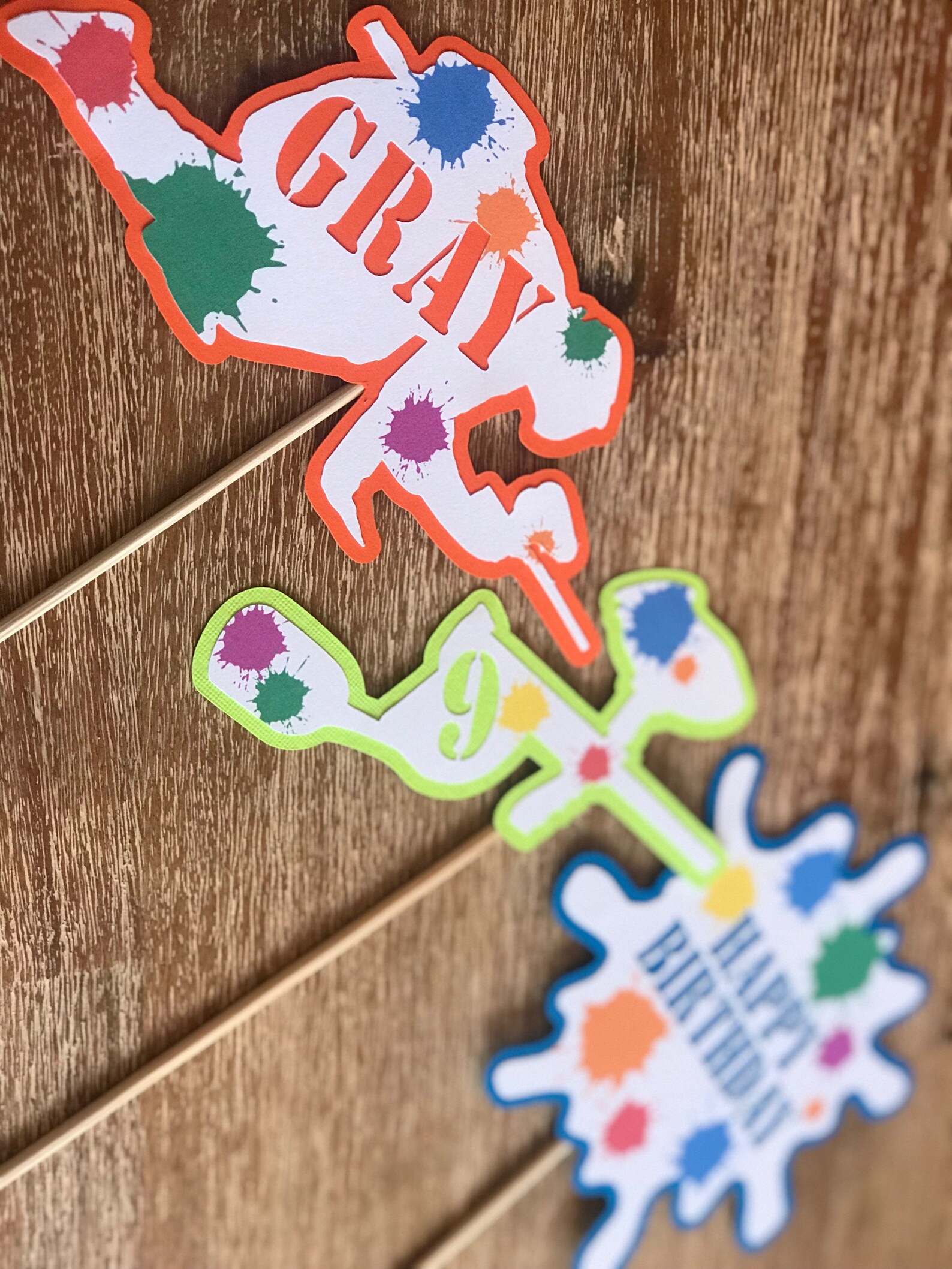 Handmade Paintball Cupcake Toppers or Centerpiece Stakes - Etsy