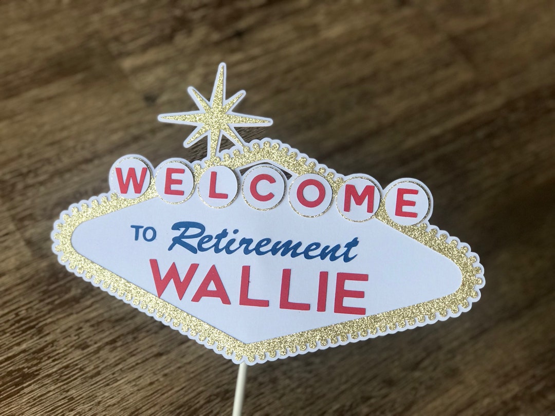 Handmade Vegas Retirement Cake Topper or Centerpiece Stakes, Slot ...