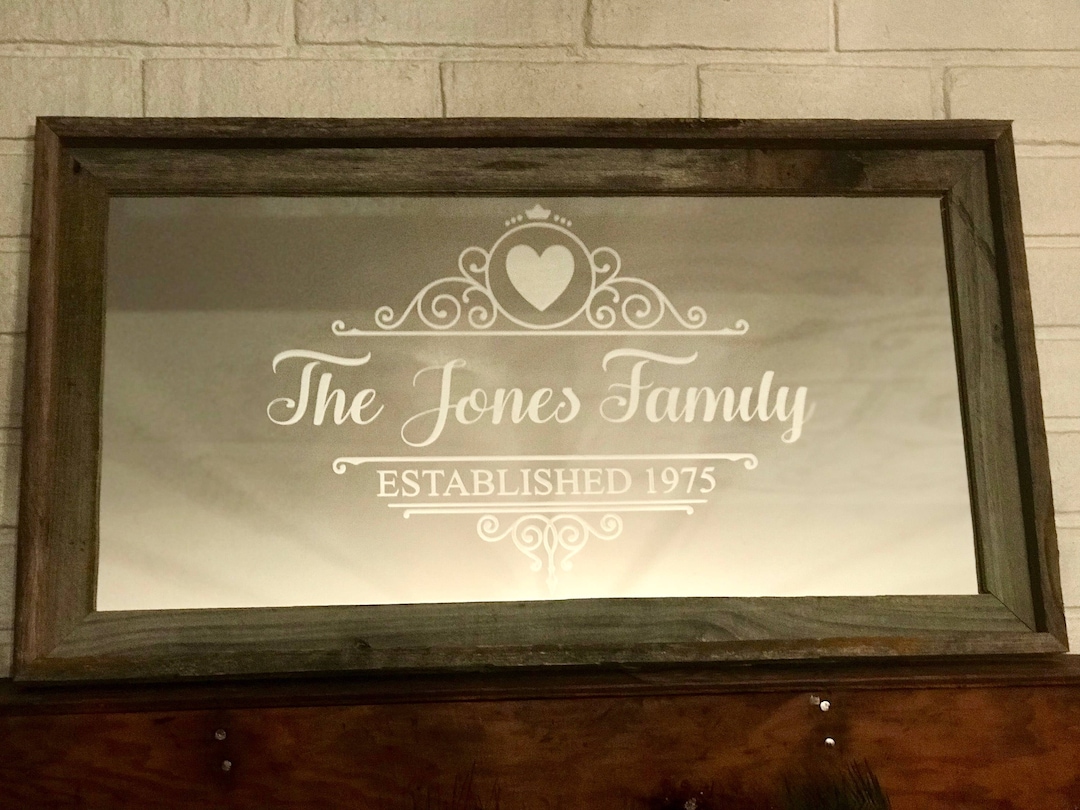 Custom Personalized Family Barnwood Mirror, Large Mirror, Personalized ...