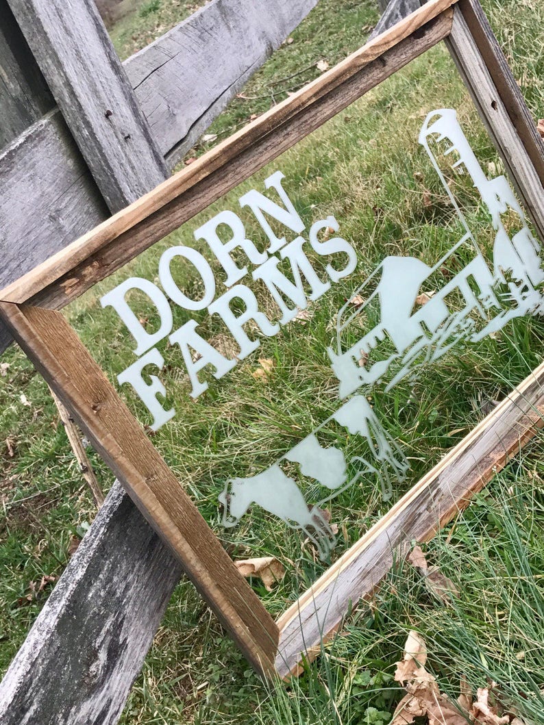 Custom Artwork Mirror, Large Logo Mirror, Personalized Barn Wood Mirror ...