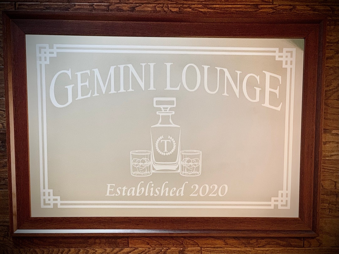 Custom Mahogany Whiskey Bar Mirror|large Mirror|personalized Bar Mirror ...