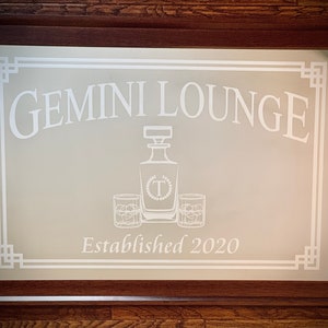 Custom Mahogany Whiskey Bar Mirror|large Mirror|personalized Bar Mirror ...