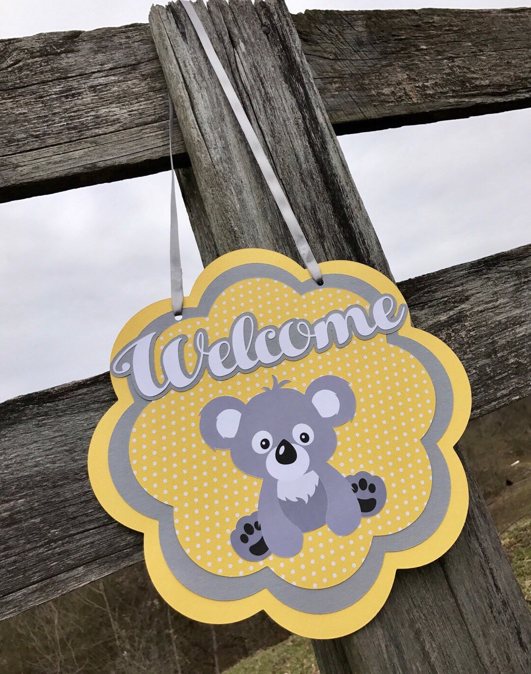 Adorable Koala Baby Shower Hanging Welcome Sign, Door Decor, Koala ...