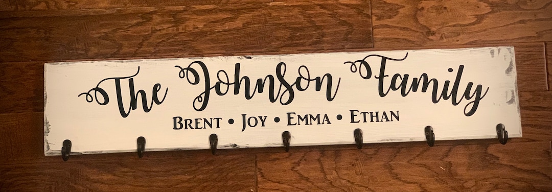 Personalized Family Coat Rack|coat Hanger|distressed Entry Way Sign ...