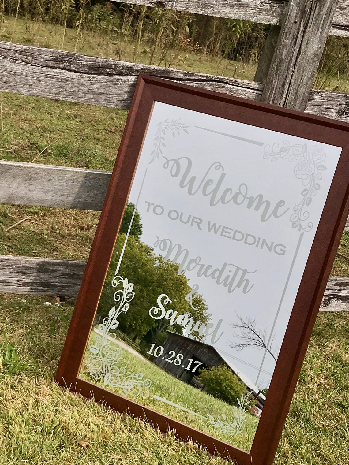 Personalized Wedding Mirror SignWelcome To Our Wedding | Etsy
