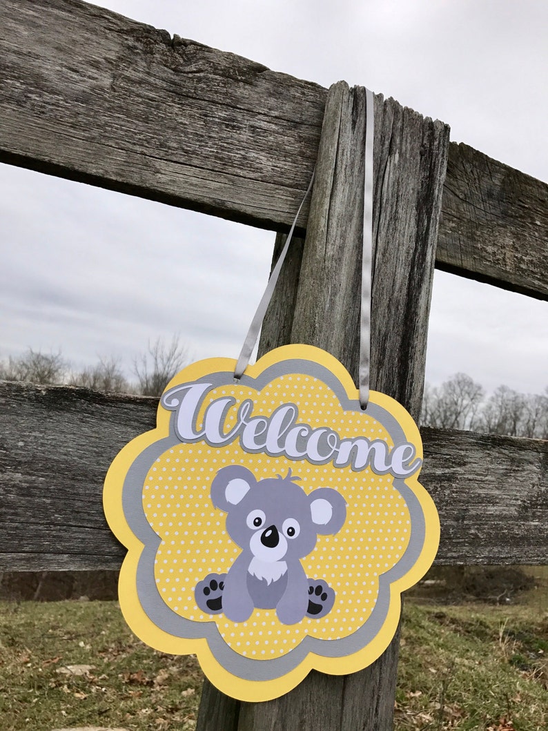 Adorable Koala Baby Shower Hanging Welcome Sign Door Decor - Etsy