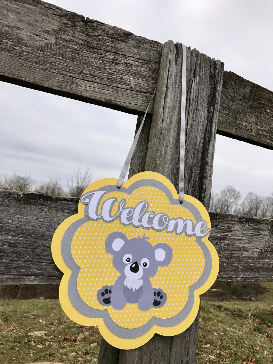 Adorable Koala Baby Shower Hanging Welcome Sign Door Decor | Etsy