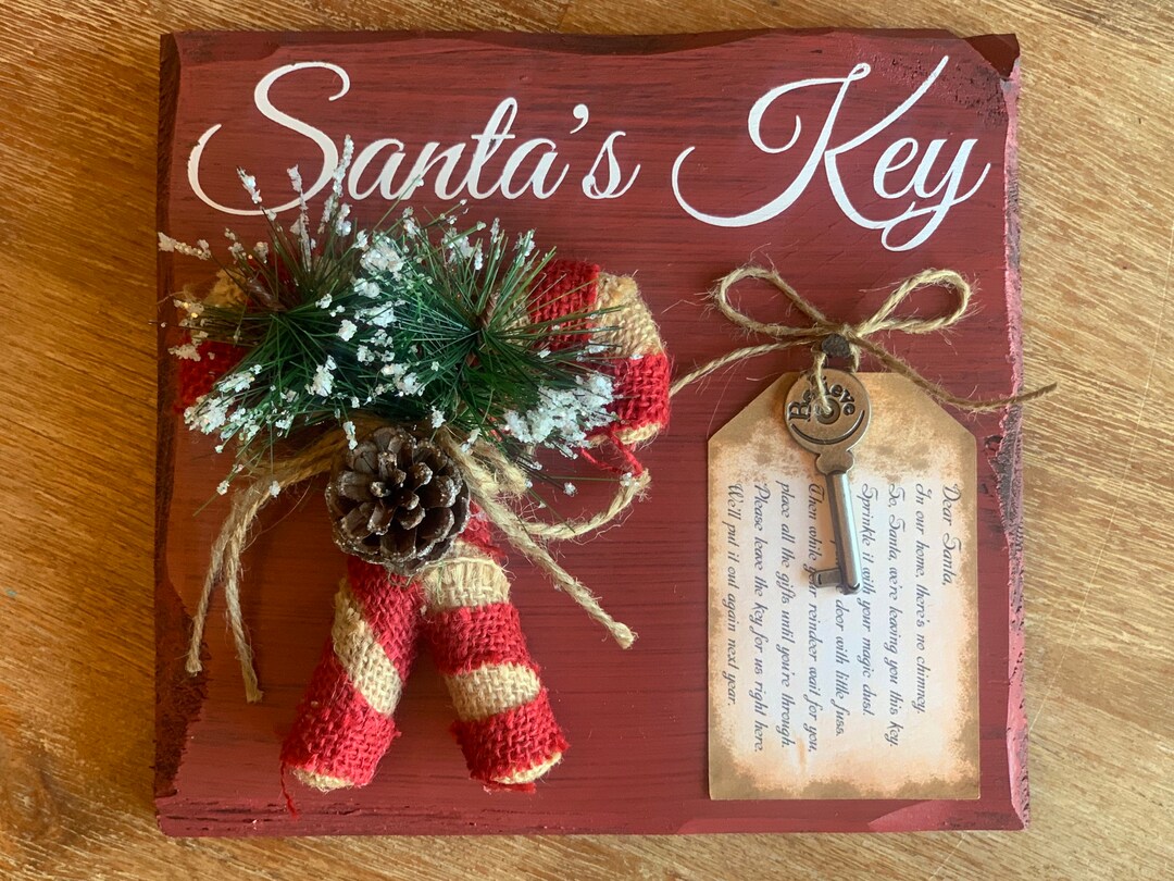 Santa’s Magic Key Sign|hanging Christmas Sign|farmhouse Christmas|st ...