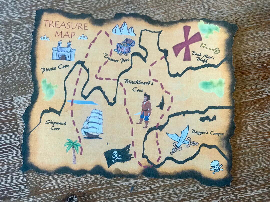 Rustic Pirate Treasure Map Invitation Digital Download, Pirate Birthday ...