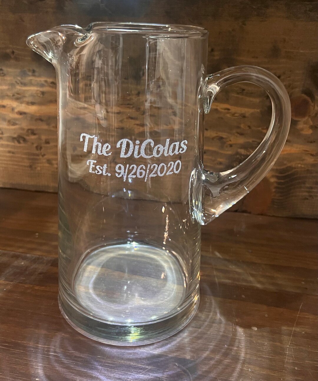 Engraved Wedding Name Glass Pitcher|glass Lemonade Pitcher|engraved ...