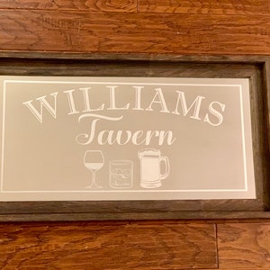Custom Barware Glass Bar Mirror|large Mirror|personalized Bar Mirror ...