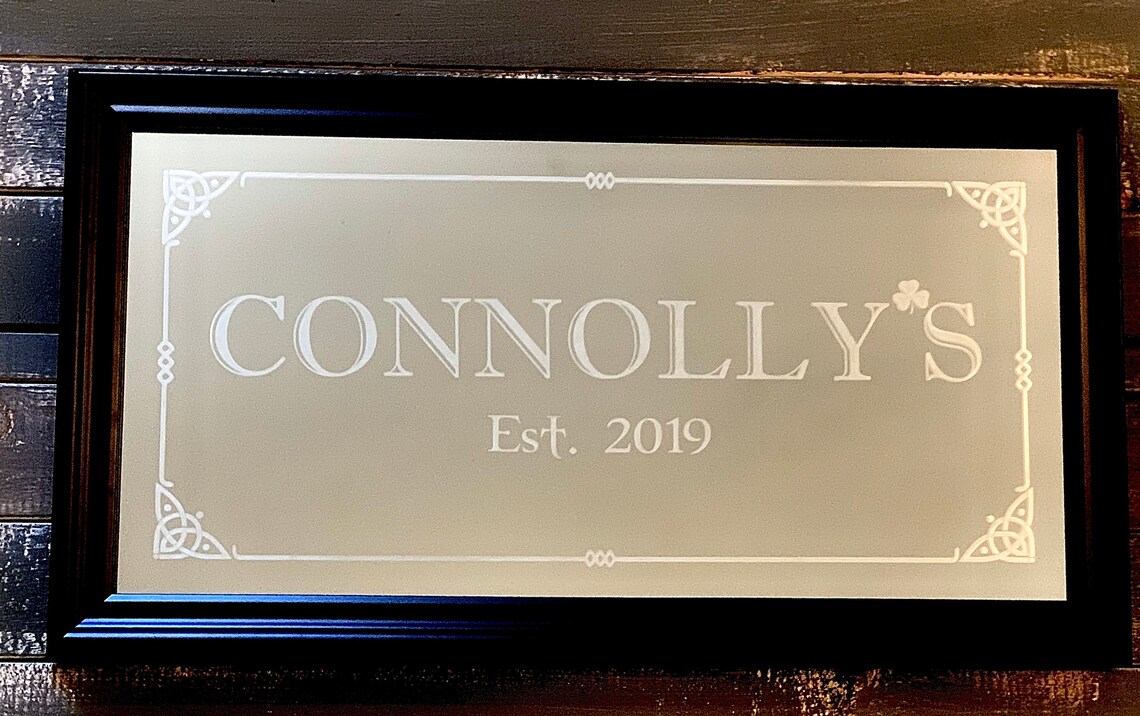 Personalized Irish Pub Mirror in Black Framepersonalized Bar - Etsy