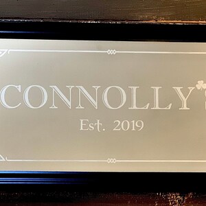 Personalized Irish Pub Mirror in Black Frame|personalized Bar Mirror ...