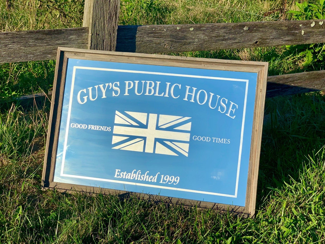 Custom Flag Bar Mirrorlarge Mirrorbar Signcustom Flag | Etsy