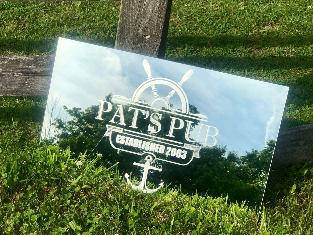 Custom Personalized Nautical Ship Wheel Pub Mirror, Large Mirror ...