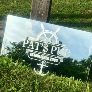 Custom Personalized Nautical Ship Wheel Pub Mirror, Large Mirror ...