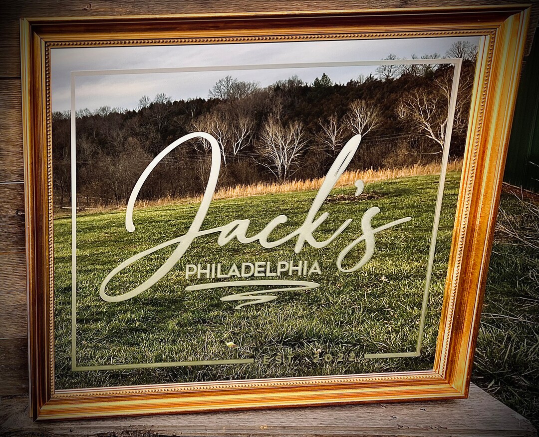 Custom Gold Framed Wall Mirror|large Mirror|personalized Bar Mirror ...