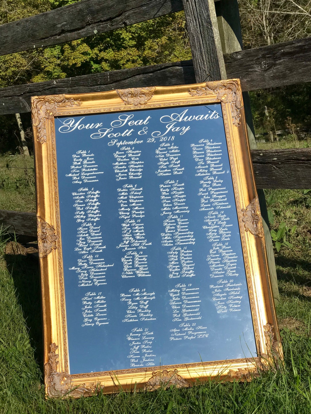Wedding Seating Chart Mirror|mirror Seating Chart|custom Wedding Mirror ...
