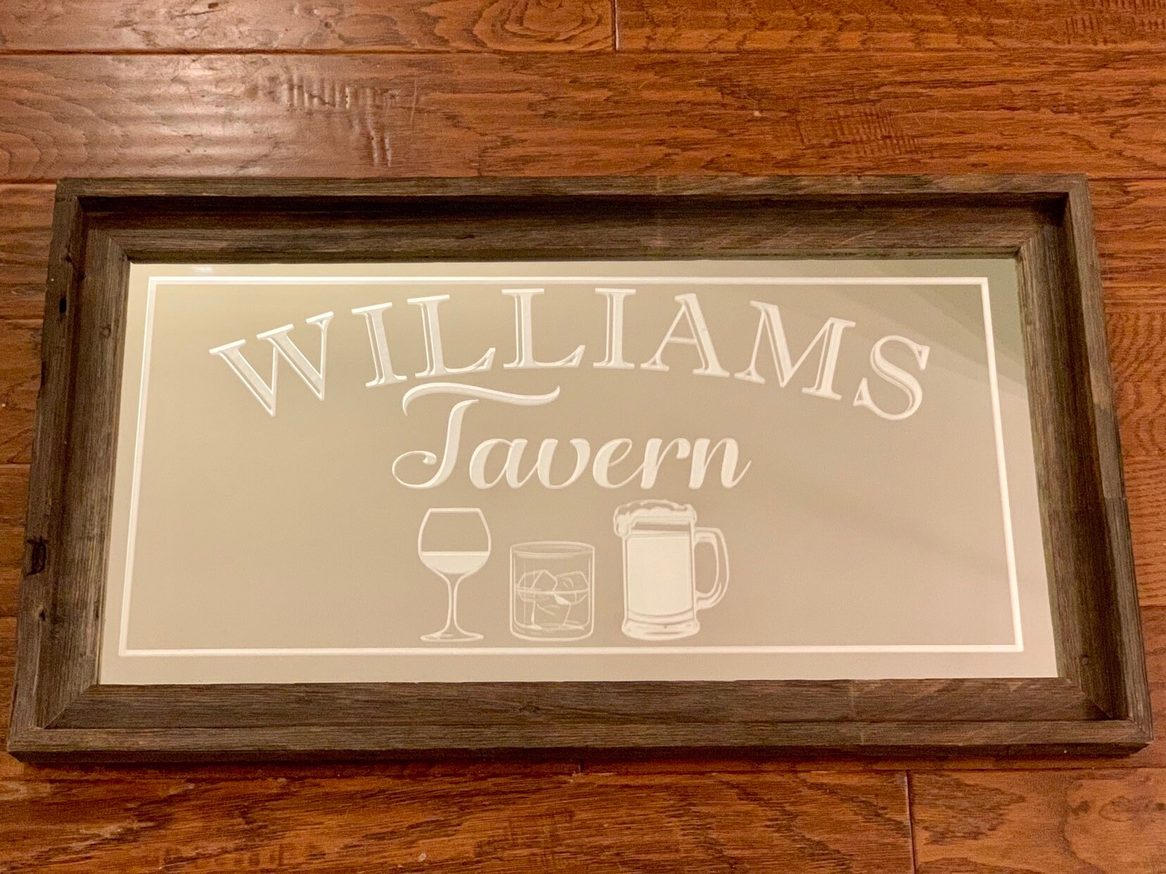 Custom Barware Glass Bar Mirror|large Mirror|personalized Bar Mirror ...