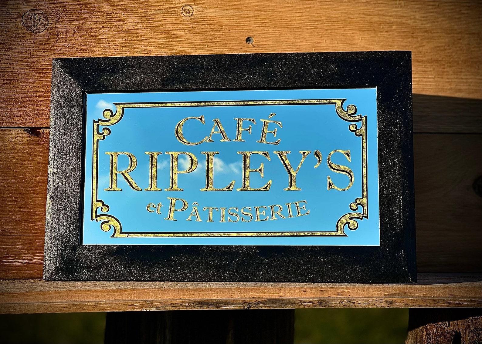 Custom Cafe Mirrorgold Leaf Restaurant Signpersonalized - Etsy