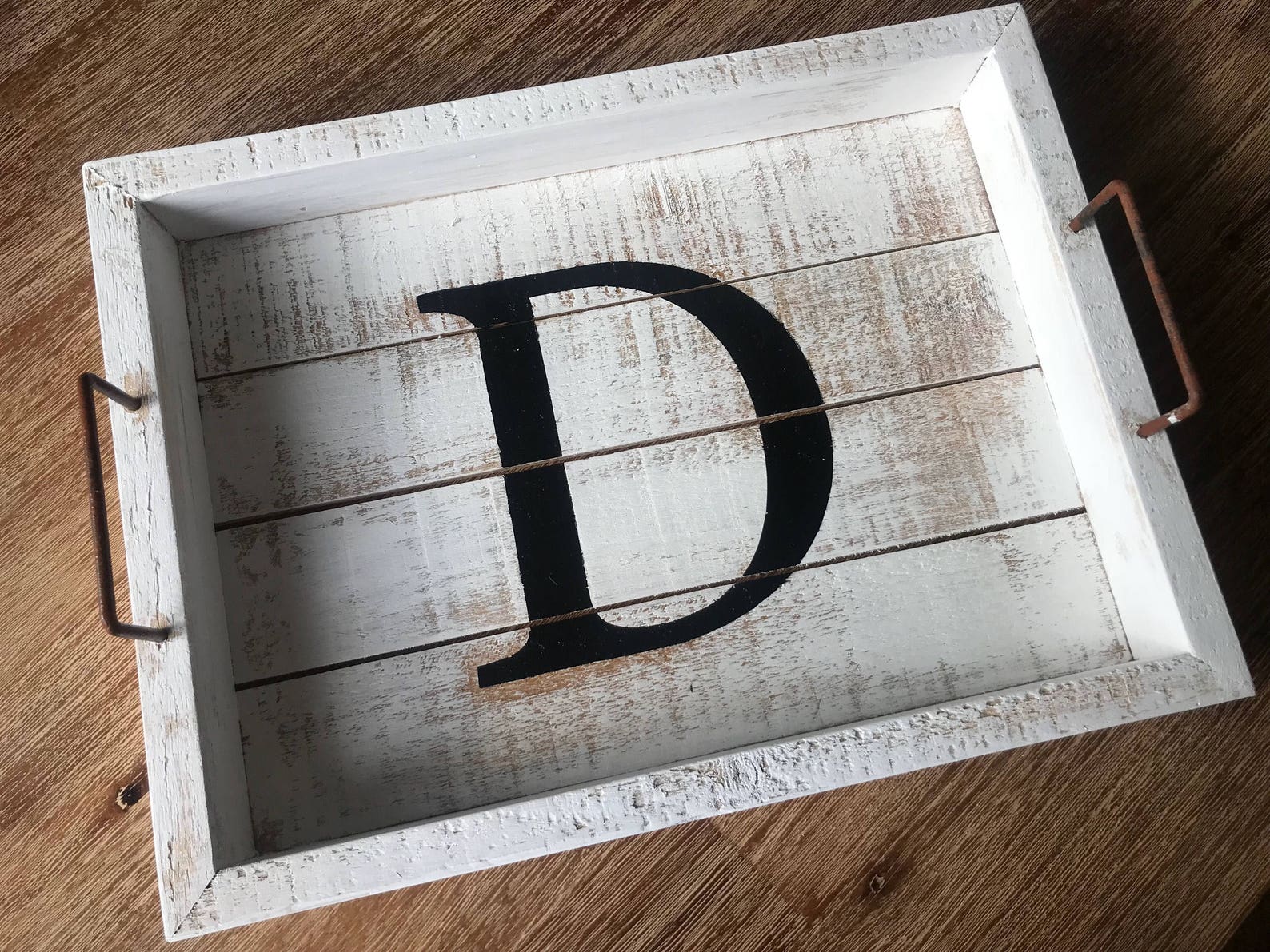 Custom White Washed Wood Tray Rustic Serving Tray Wooden - Etsy