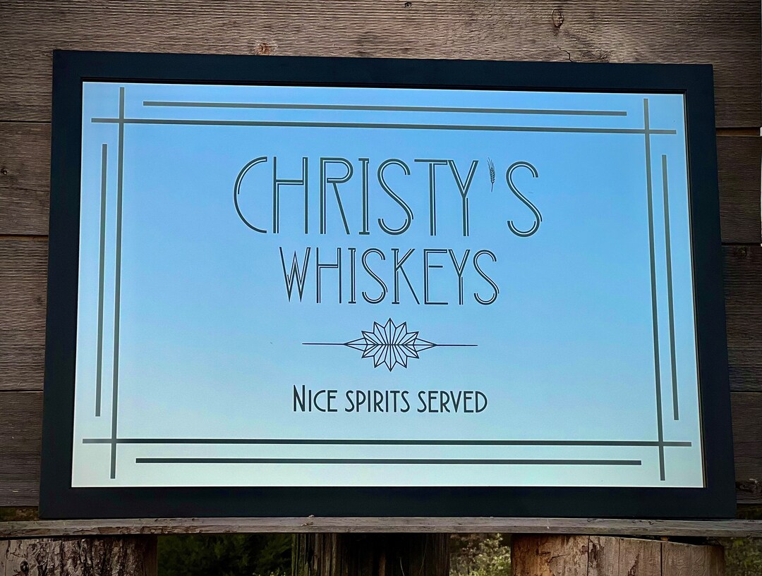 Custom Engraved Geometric Mirror|large Modern Mirror|personalized Bar ...