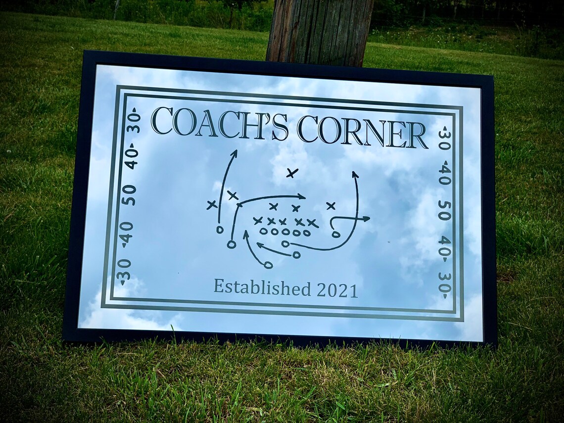 Custom Football Play Mirror|large Mirror|coach Gift|man Cave Sign ...
