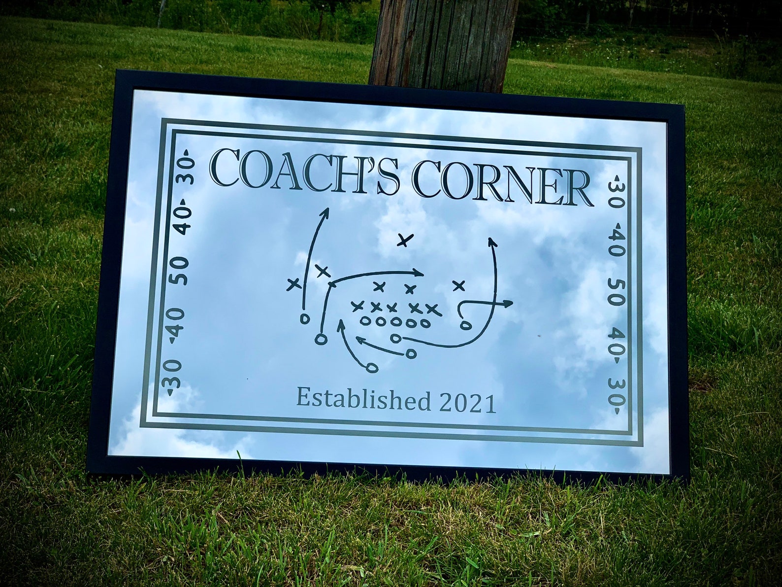 Custom Football Play Mirror|large Mirror|coach Gift|man Cave Sign ...