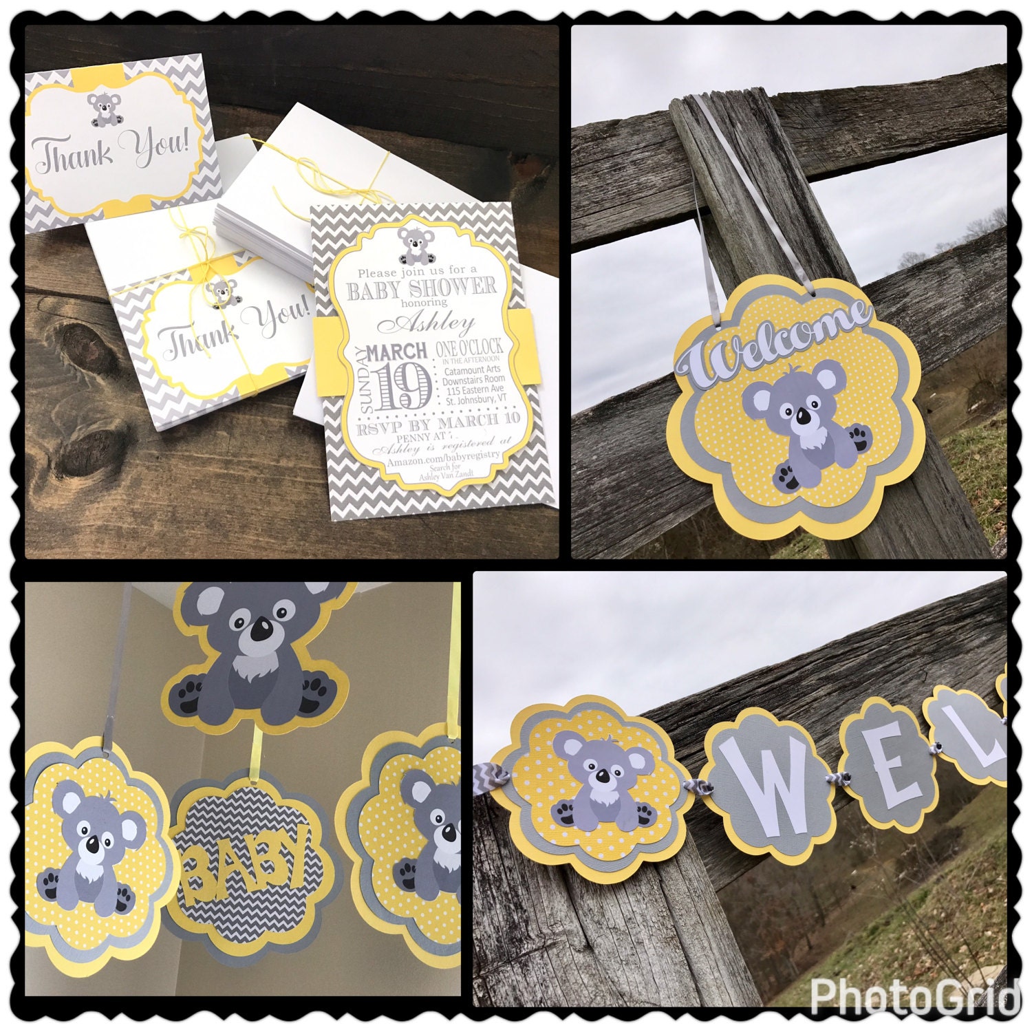 Adorable Koala Baby Shower Hanging Welcome Sign Door Decor | Etsy