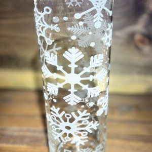 Beautiful Handmade Etched Snowflake Vase - Etsy