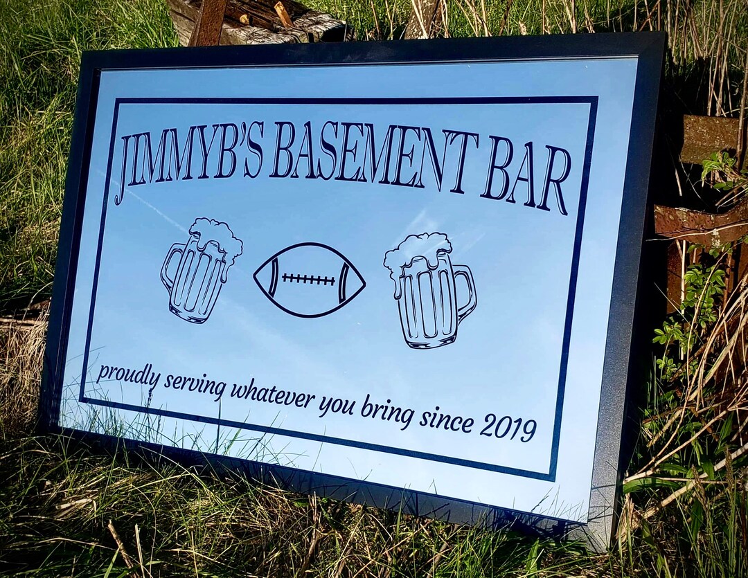 Personalized Sports Bar Mirror|home Bar Mirror|beer Sports Sign ...