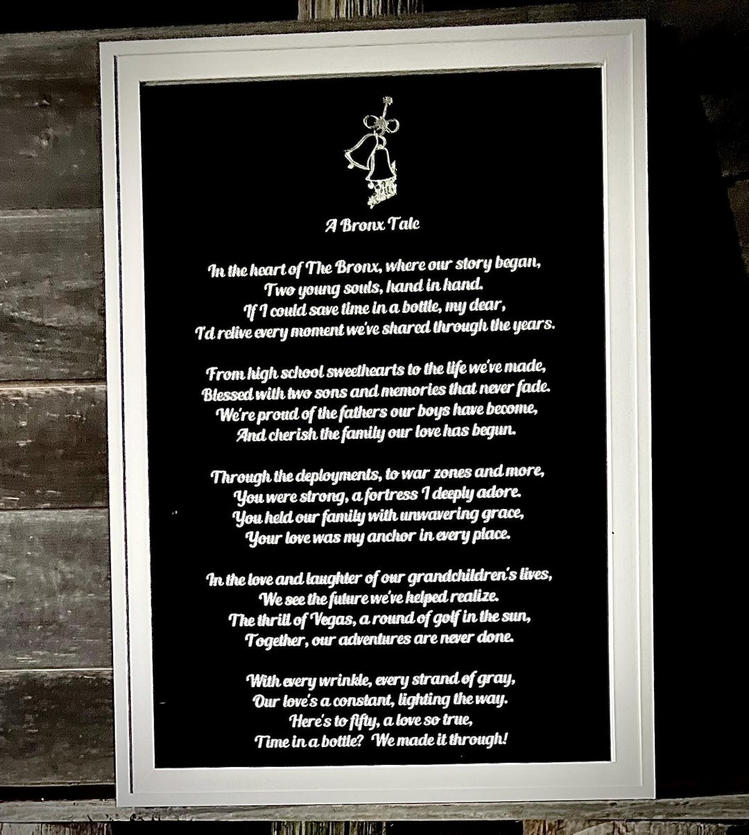 Custom Poem Mirror Framed in White | 24x36 Personalized Poem Print ...