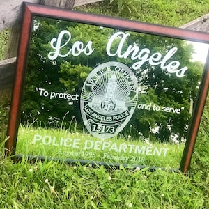 Custom Police Badge Mirror, Large Mirror, Personalized Bar Mirror ...