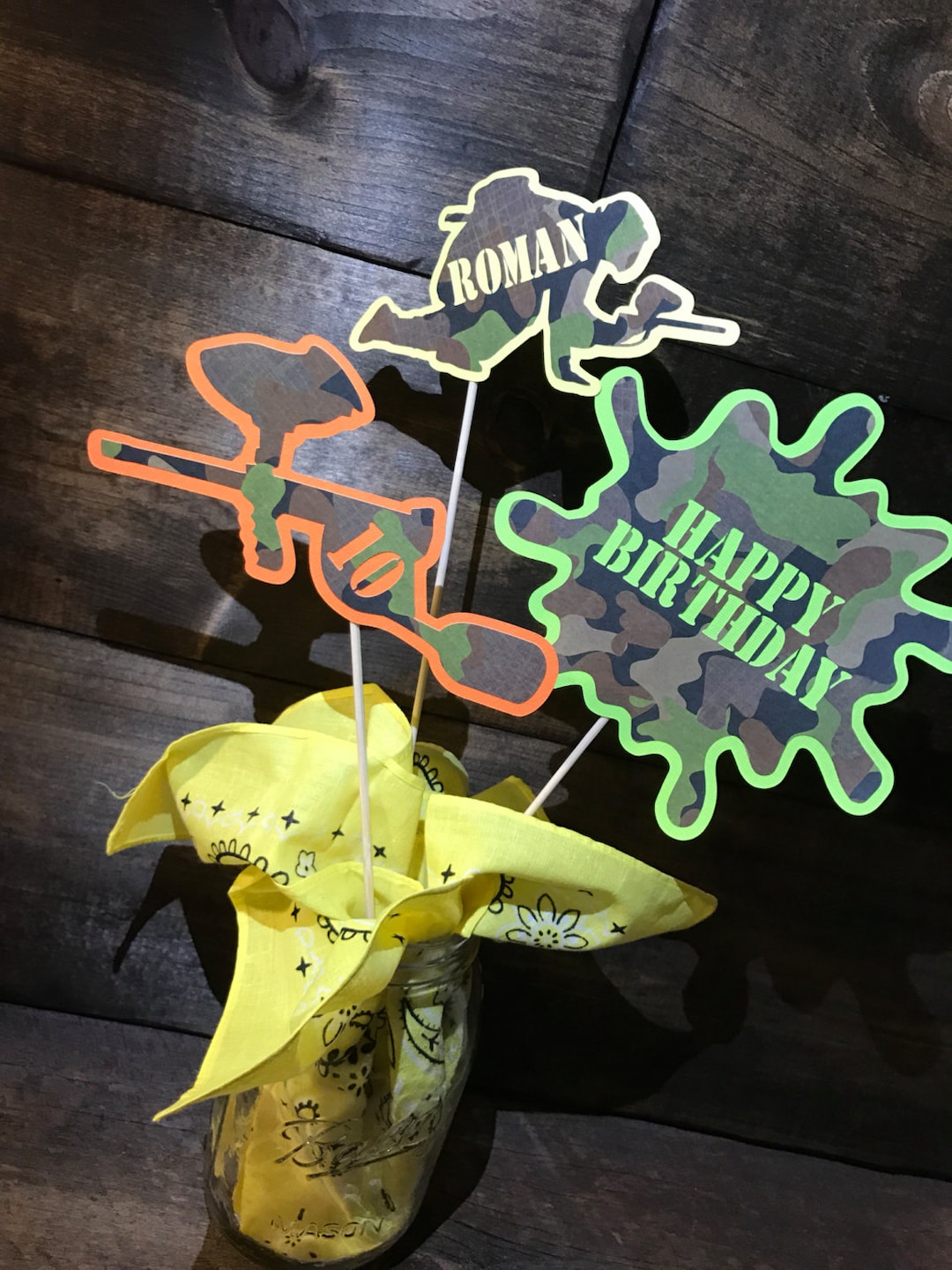 Handmade Paintball Cupcake Toppers or Centerpiece Stakes - Etsy