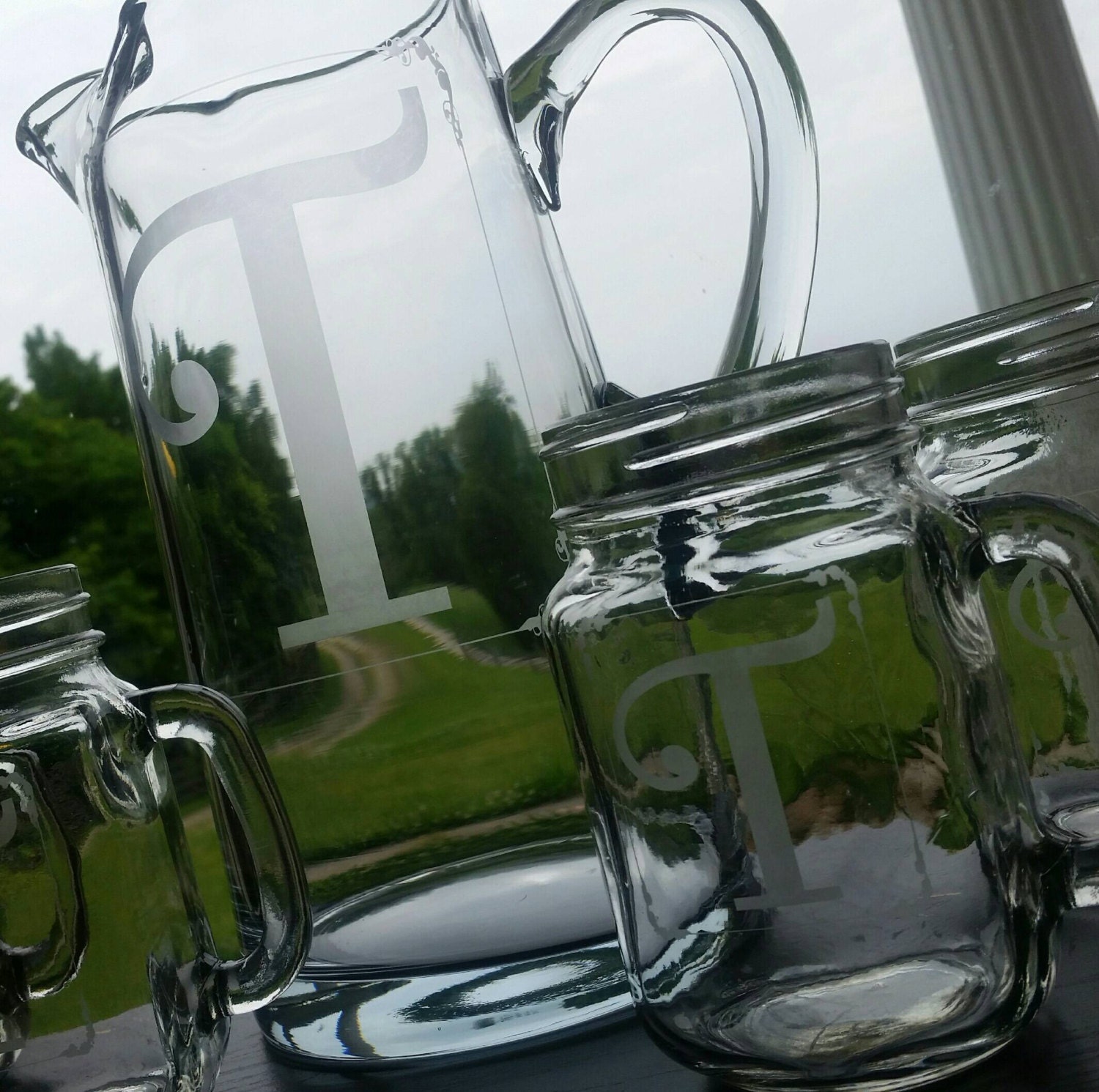 Personalized Engraved Name Pitcher With Heart|glass Anniversary Gift ...