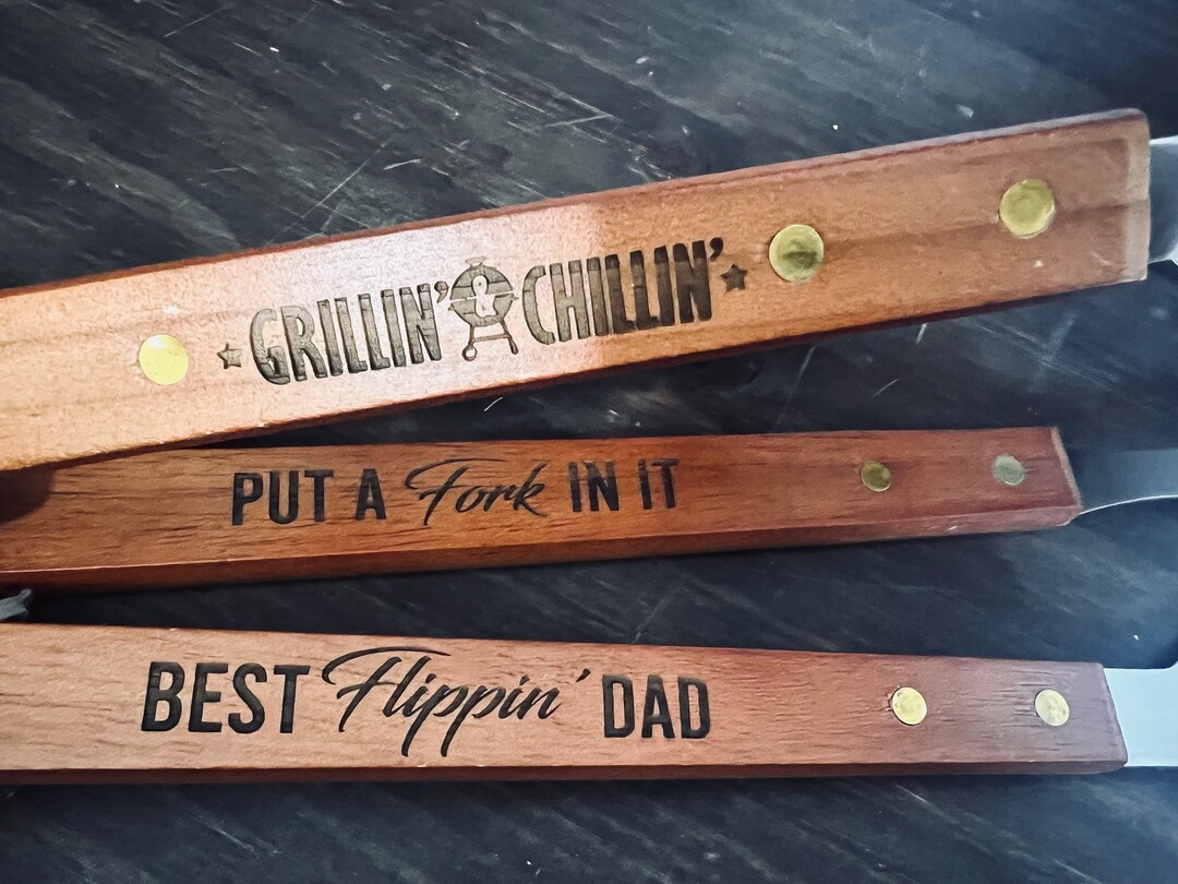 Personalized Wooden Grill Tools | Custom Laser Engraved BBQ Utensils ...