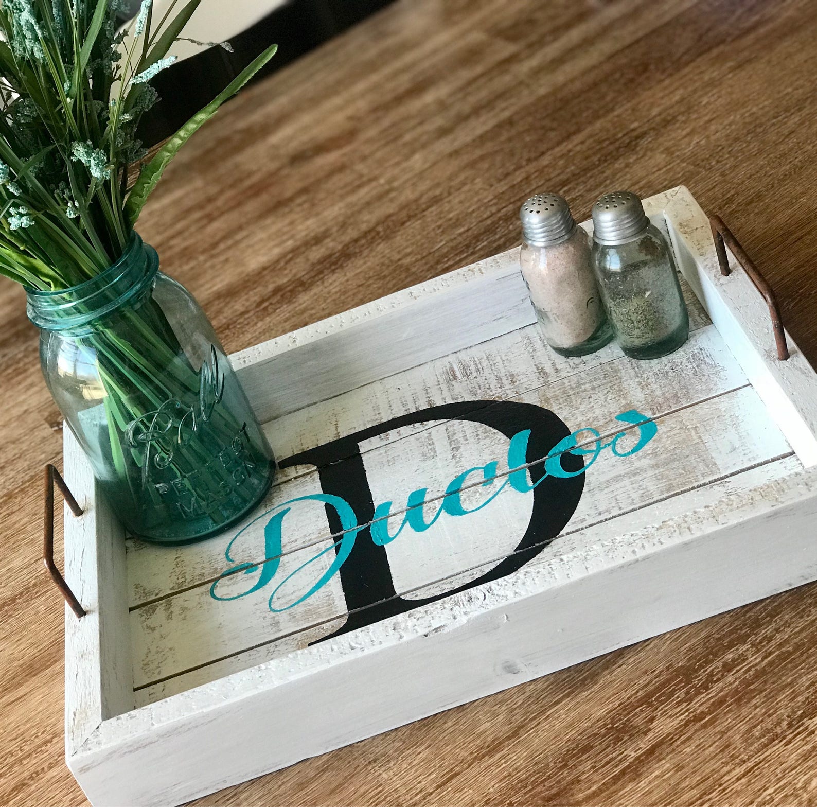 Custom White Washed Wood Tray Rustic Serving Tray Wooden - Etsy