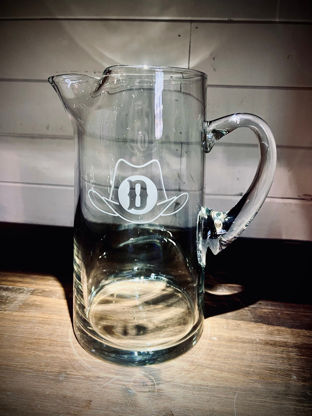 Personalized Western Monogrammed Pitcher|glass Lemonade Pitcher|etched ...