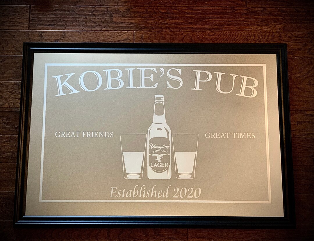 Custom Beer Bottle Pint Glass Bar Mirror|large Mirror|personalized Bar ...