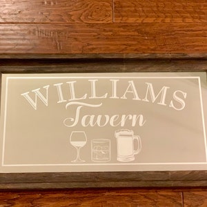 Custom Barware Glass Bar Mirror|large Mirror|personalized Bar Mirror ...