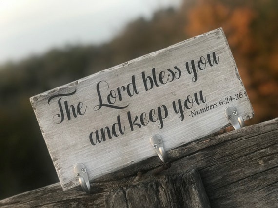 Custom Hanging Wood Key Holder Housewarming Gift Faith | Etsy