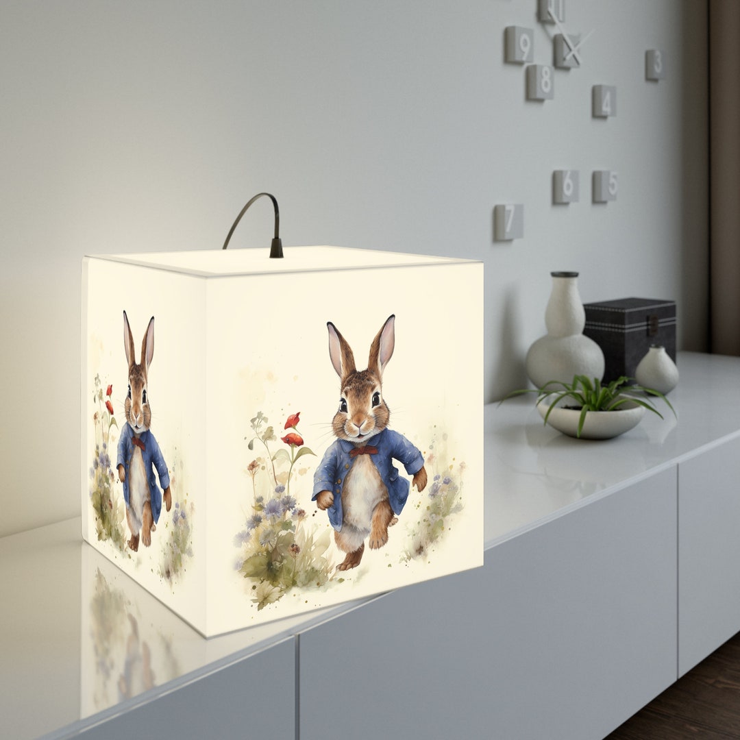 Whimsical Peter Rabbit Light Cube Lamp • Children's Room Night Light ...