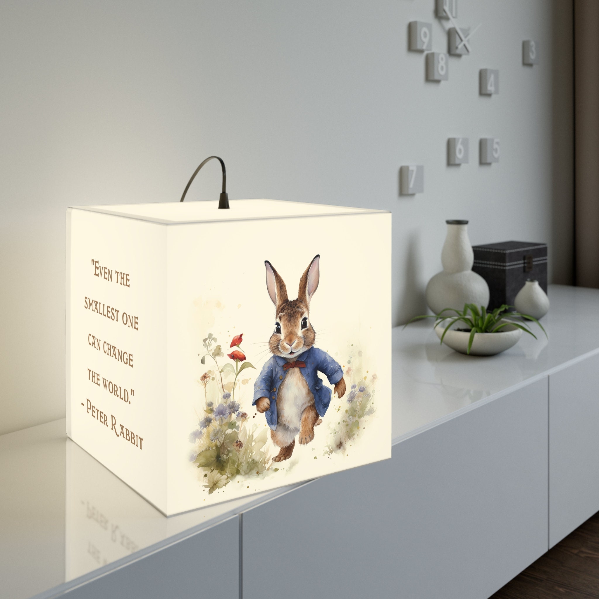 Peter Rabbit Light Cube Lamp With Quote • Children's Room Night Light ...