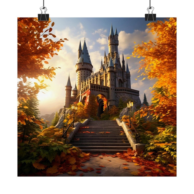 Fall in Wizard's School Poster • Wizards Magical Watercolor Art Print ...