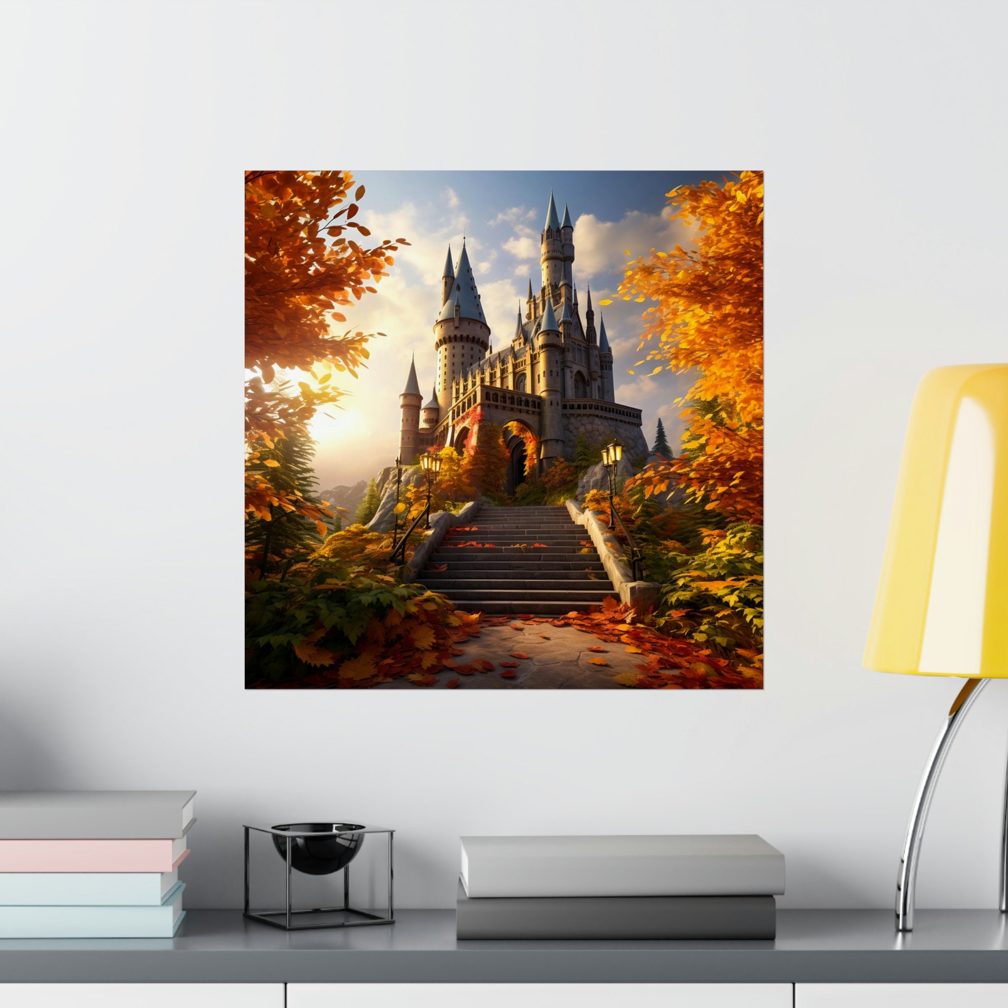 Fall in Wizard's School Poster • Wizards Magical Watercolor Art Print ...