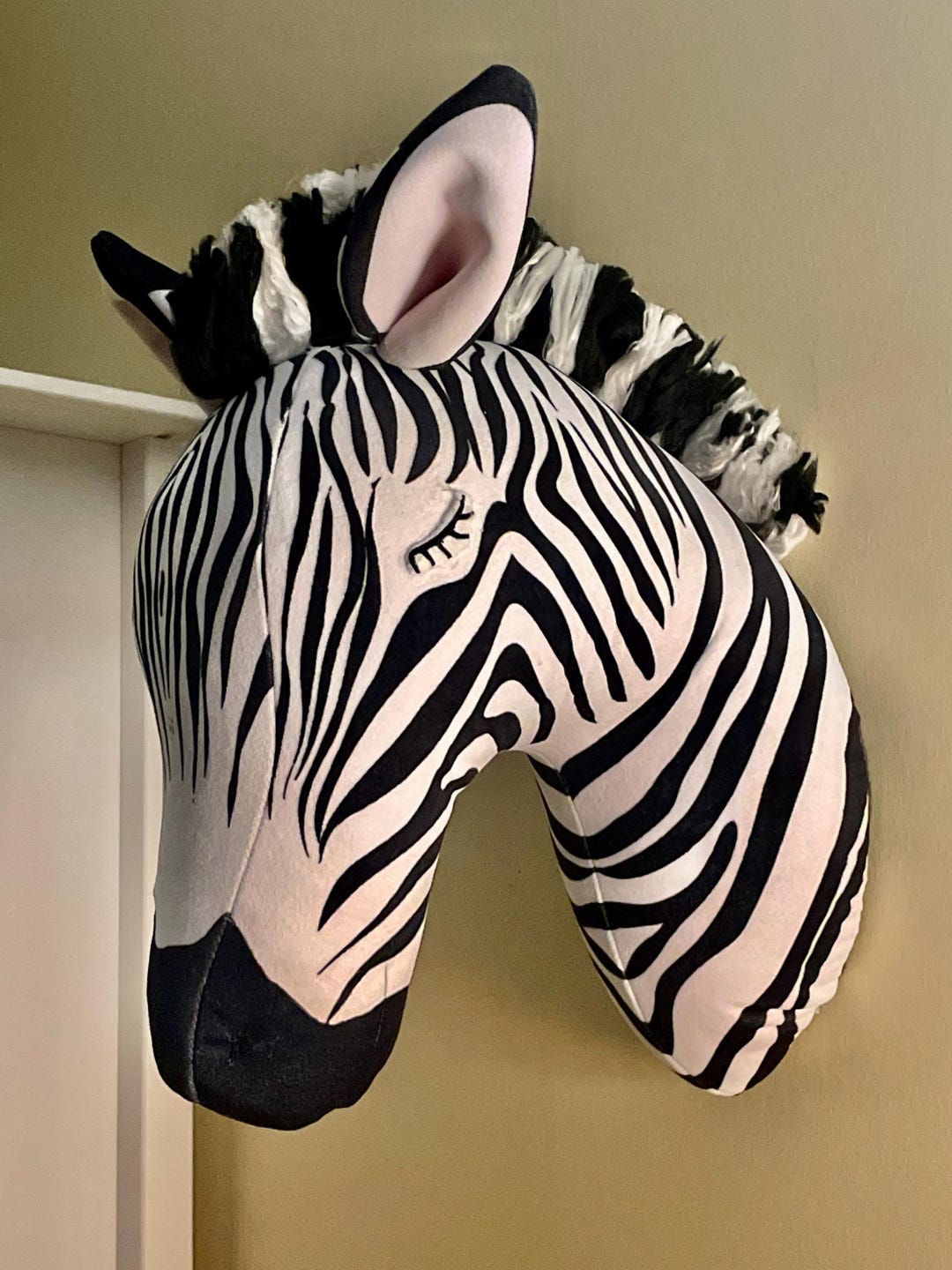 Extra Large Zebra Head Wall Mount Faux Taxidermy - Etsy
